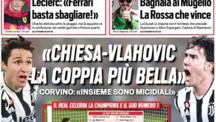 EDICOLA / TS, Corvino: “Chiesa-Vlahovic coppia più bella”. Di Maria ...