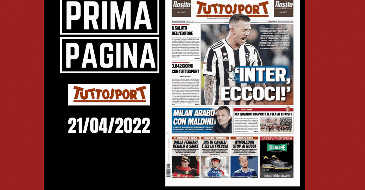 Prima Pagina Tuttosport Milan Arabo Con Maldini Pianeta Milan