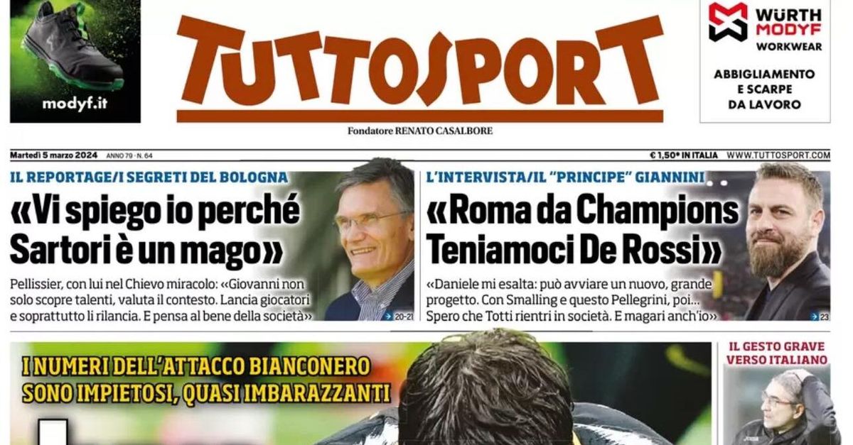 Prima Pagina Tuttosport Oggi “juve Tira Dritto ” Calcio Napoli 1926