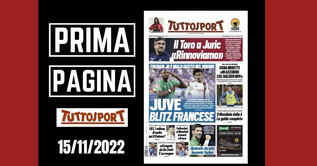 Prima Pagina Tuttosport “juve Blitz Francese Thuram E Malo Gusto