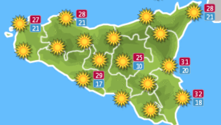 Meteo: cielo sereno e temperature che oscilleranno tra i 29° e i 27° in ... Meteo: cielo sereno e temperature che oscilleranno tra i 29° e i 27° in ...